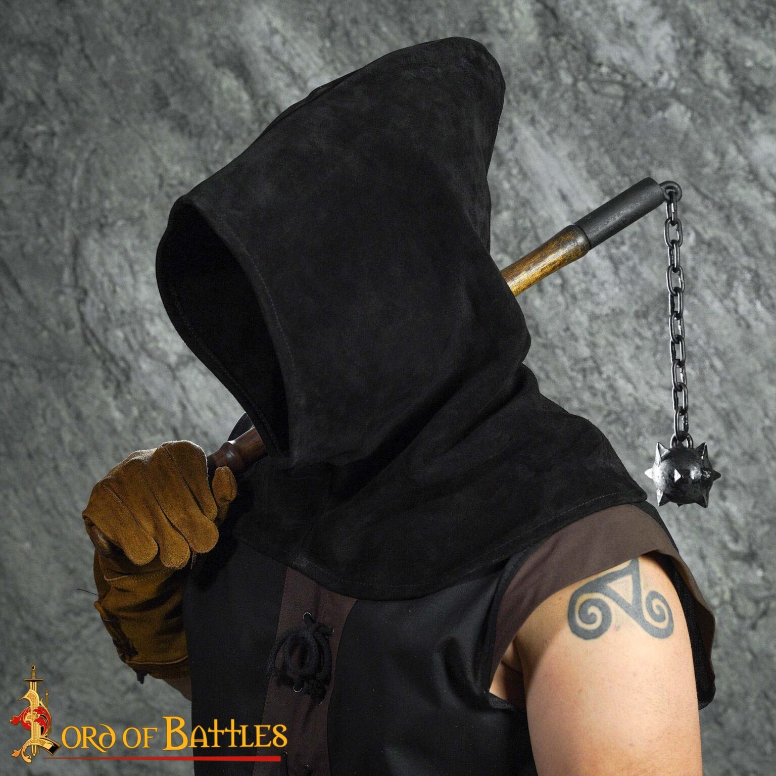 Late Medieval Flail – Spiked Iron Ball with Wooden Shaft