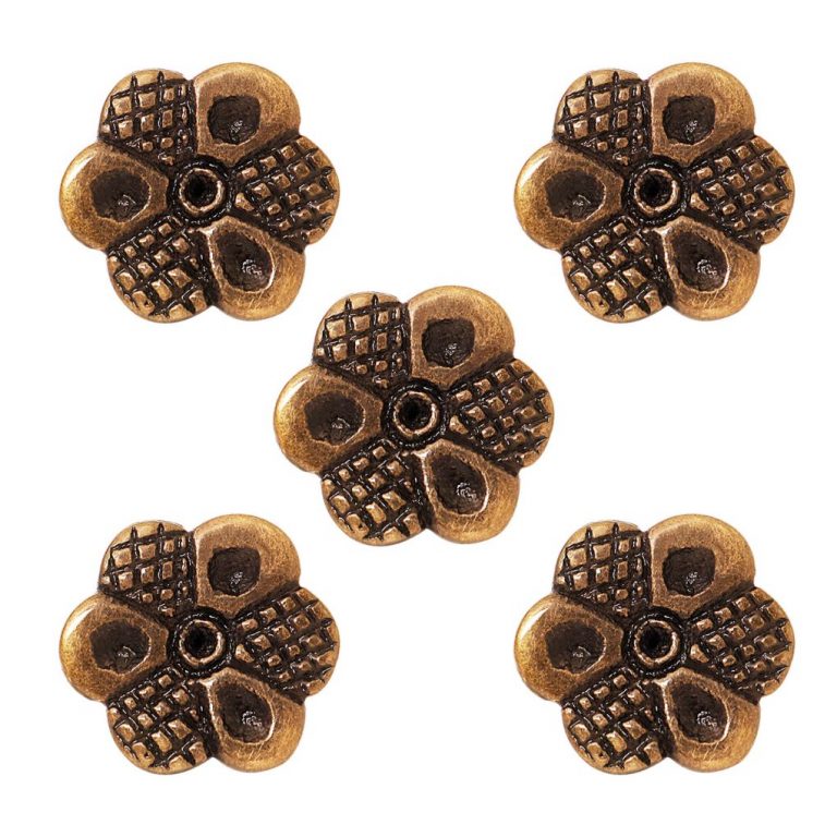 Flower Shaped Antiqued Brass Adornments - Elevate Style