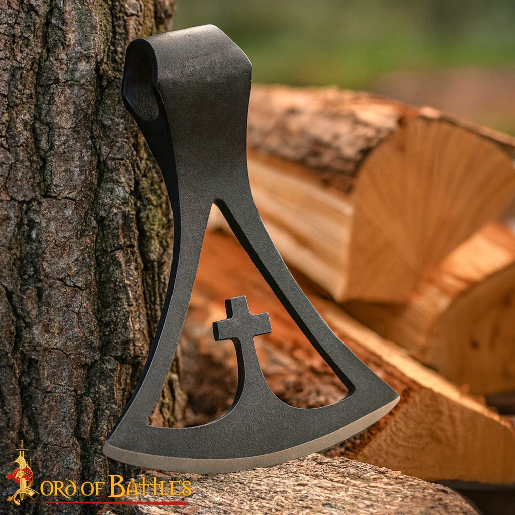 Viking Gotland Axe Head - Hand forged with Cross Motif