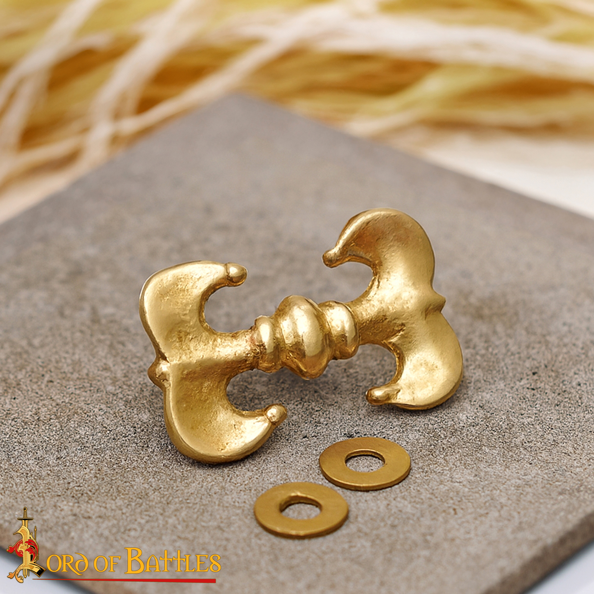 Medieval Brass Belt Studs – Set of 5 Solid Brass Cochos