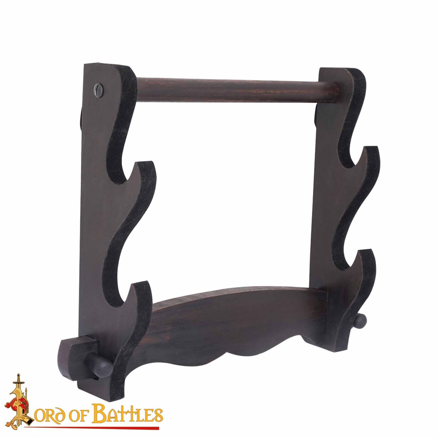 Secure Wooden Sword Display Stand – Two-Tier Wall Mount