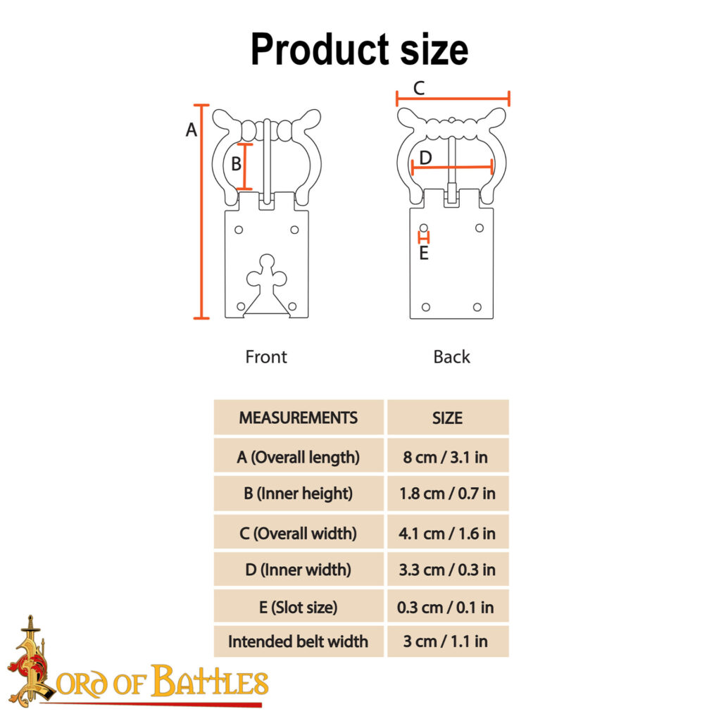 14th Century Trefoil Brass Belt Buckle - Timeless Elegance