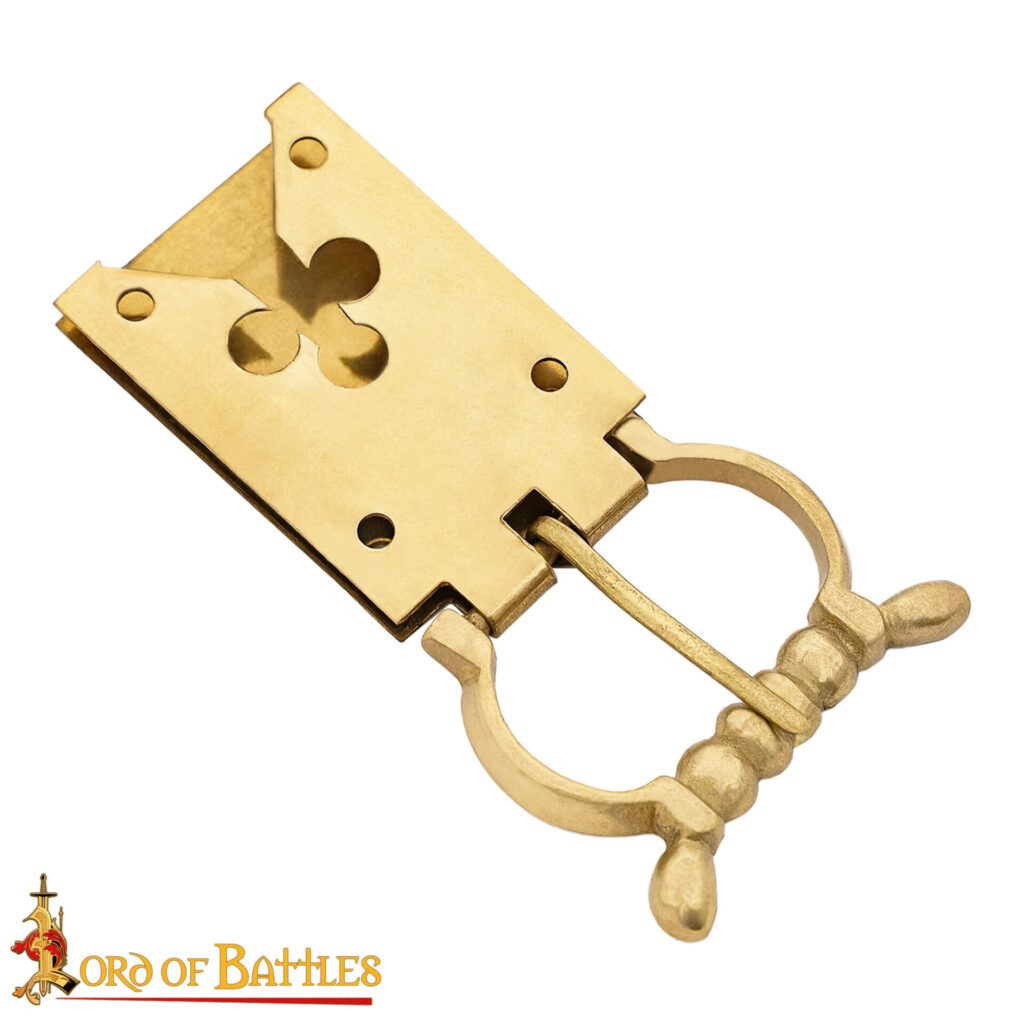14th Century Trefoil Brass Belt Buckle - Timeless Elegance